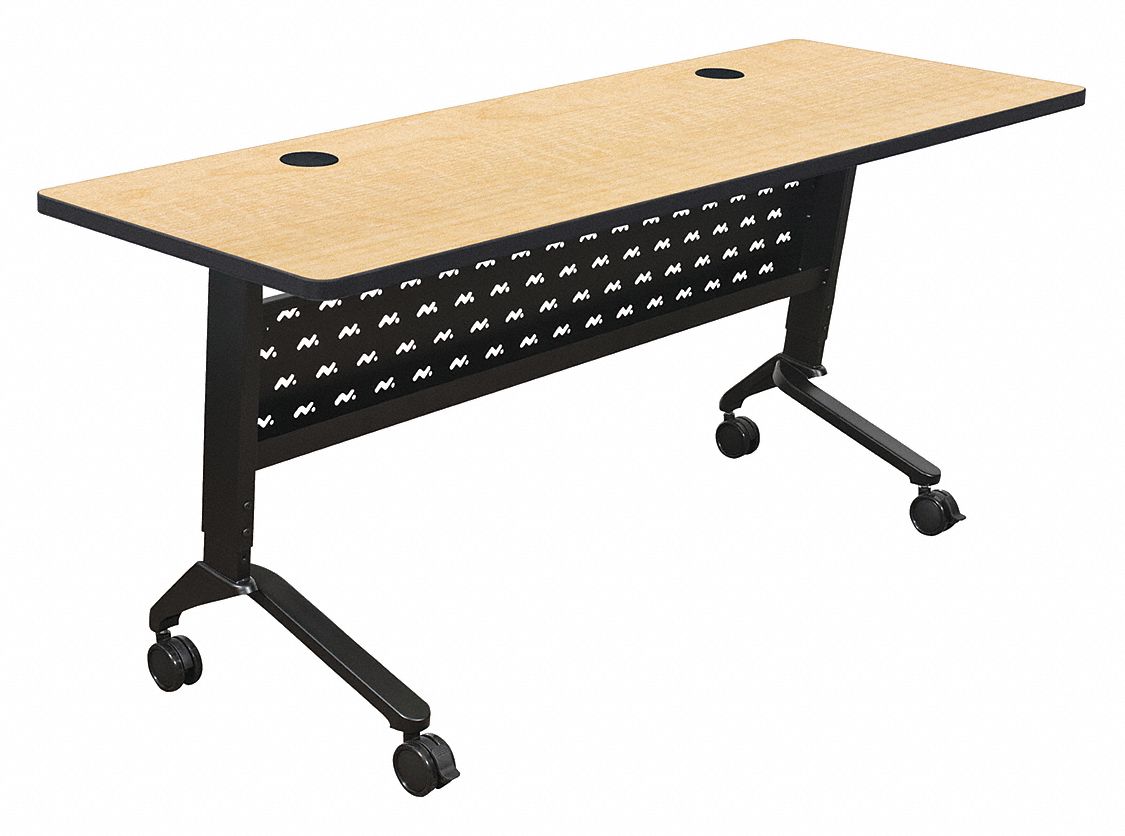 Adjustable Table,24"Dx60"W,Fusion Maple - Grainger