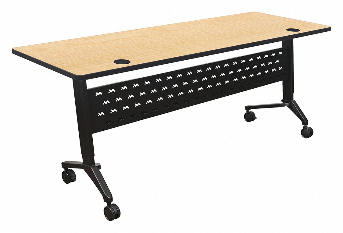 Adjustable Table,24"Dx72"W,Fusion Maple - Grainger