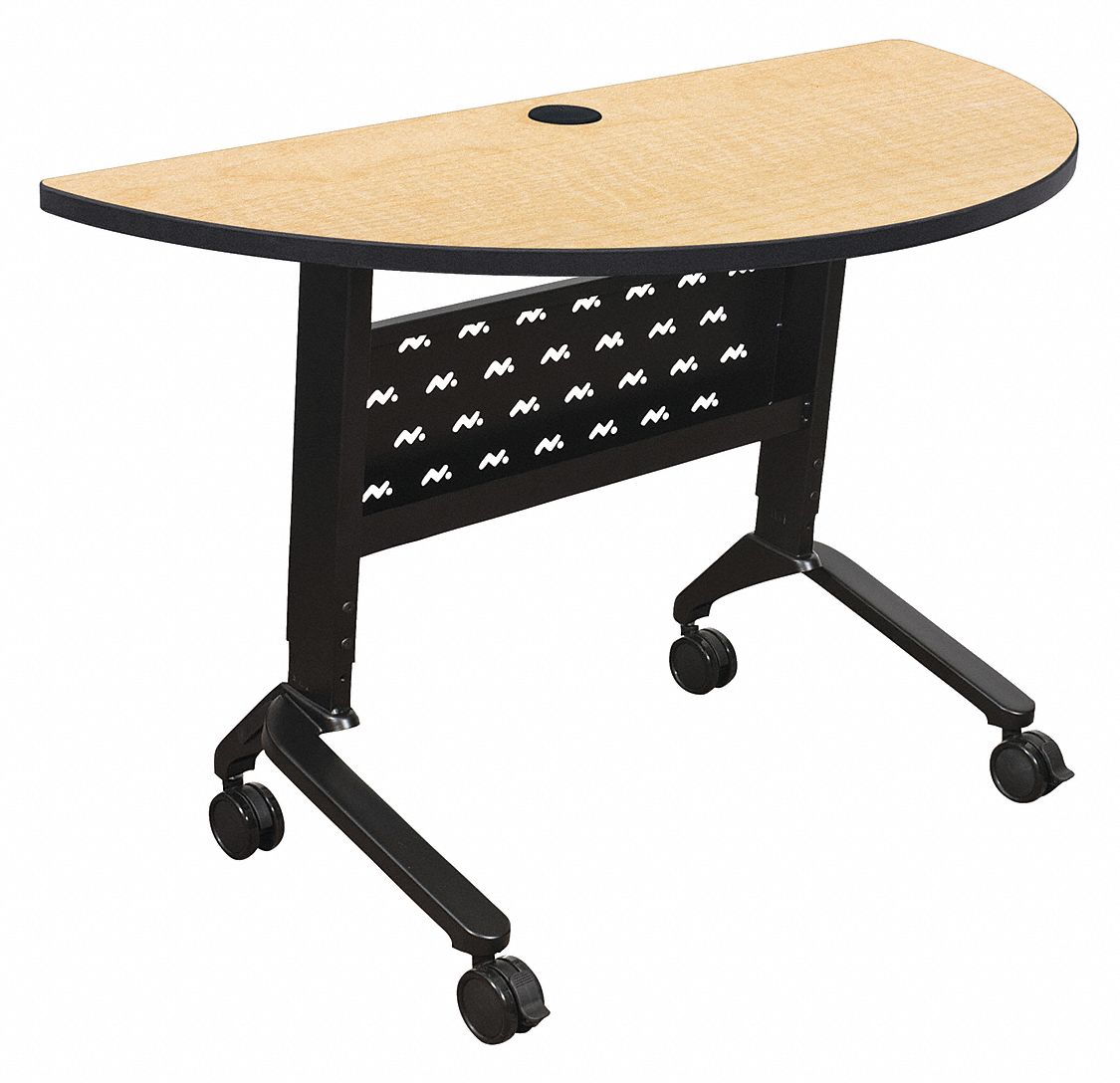 Adjustable Table,24"Dx48"W,Fusion Maple - Grainger