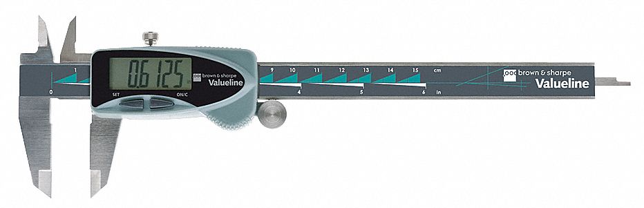 Digital Caliper, Range 0" to 6", SPC Output No, Accuracy +/-0.001 in ...