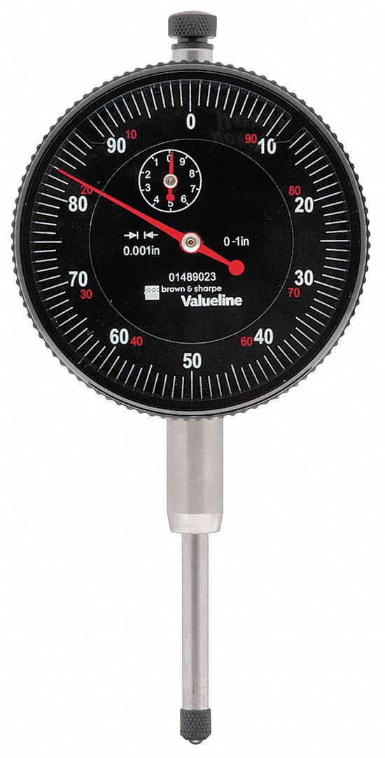 TESA BROWN & SHARPE Dial Indicator - Flat Back: 0 in to 1 in Range ...