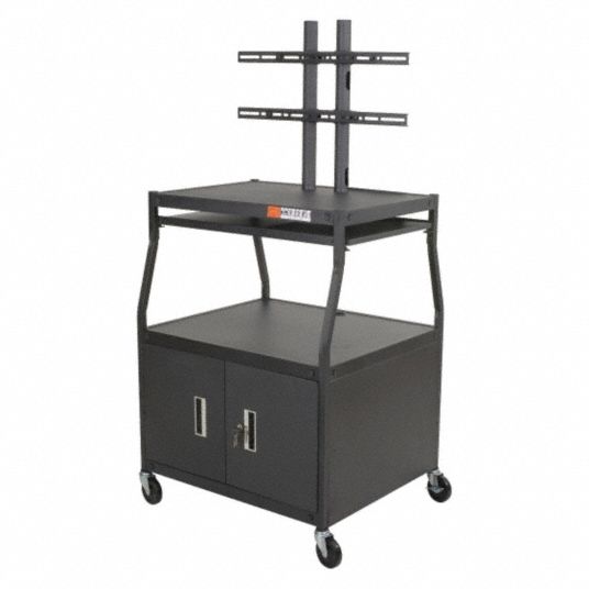 Audio-Visual Cart w/Electric, 100 lb Load Capacity, Number of Shelves 3 ...