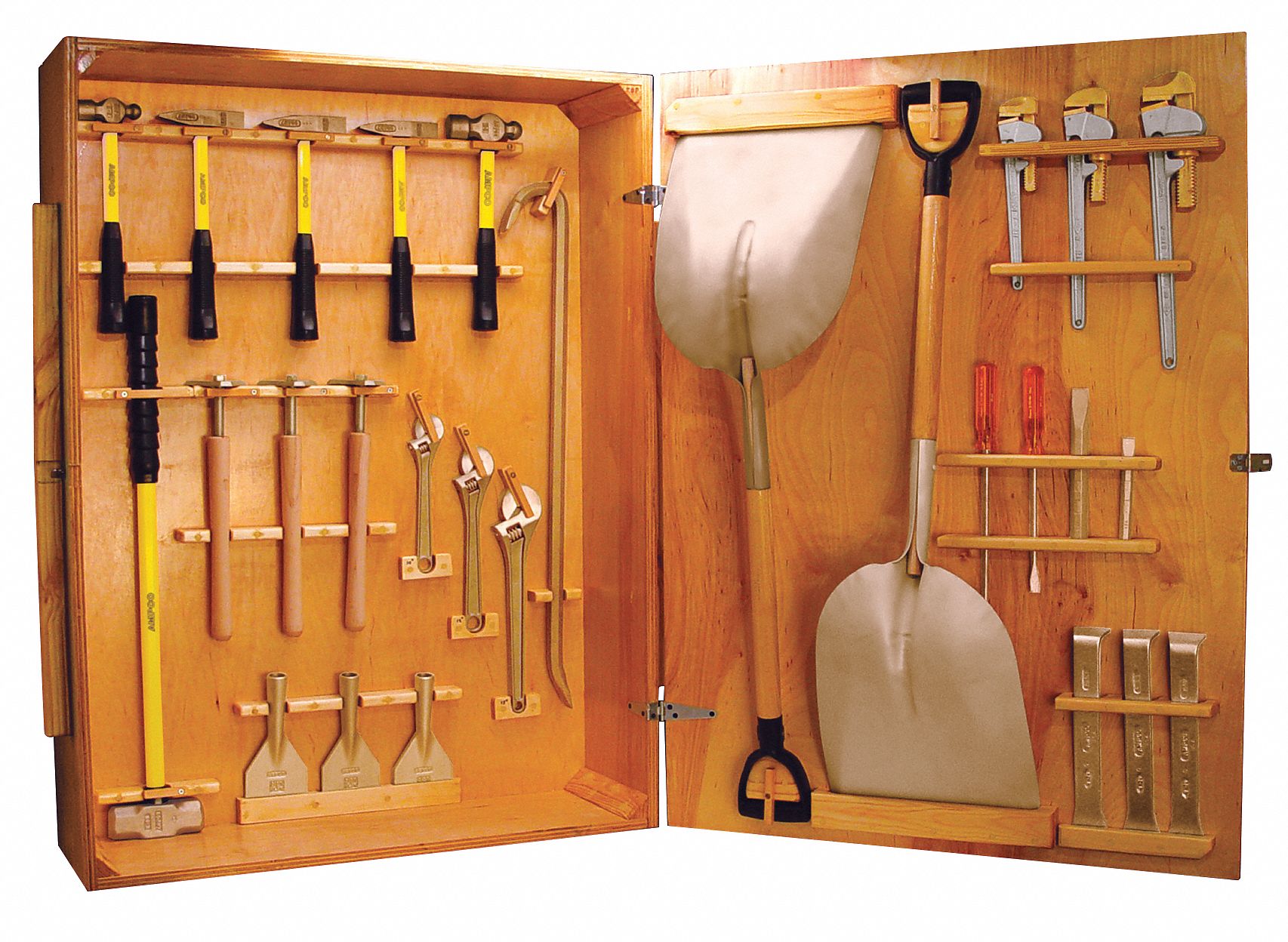 AMPCO, 28 Total Pcs, Tool Case, Nonsparking Tool Kit - 49UG87|M-50 ...