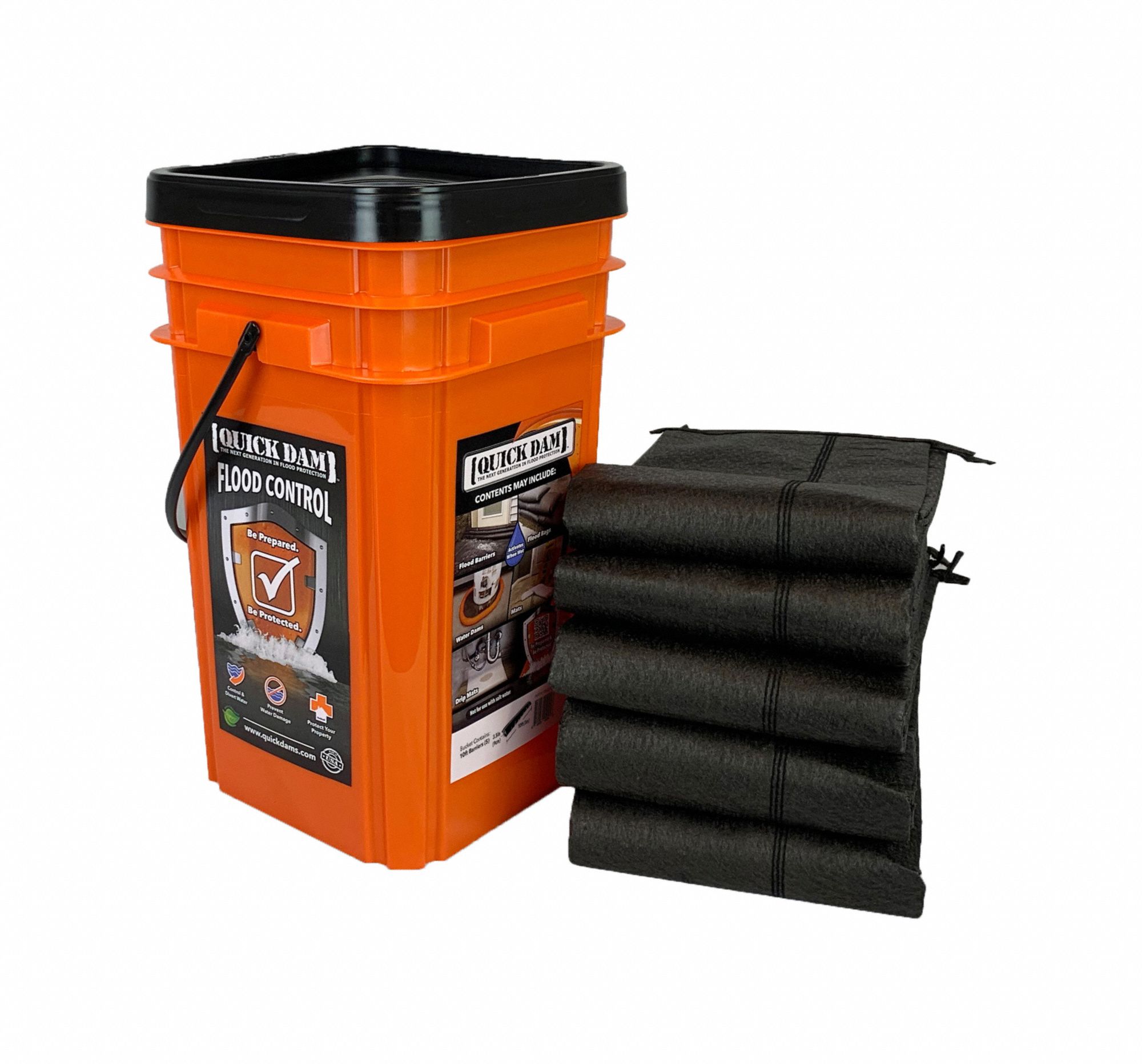 QUICK DAM FLOOD BARRIER EMERGENCY KIT,10FT L X 6"W - Flood Barrier ...