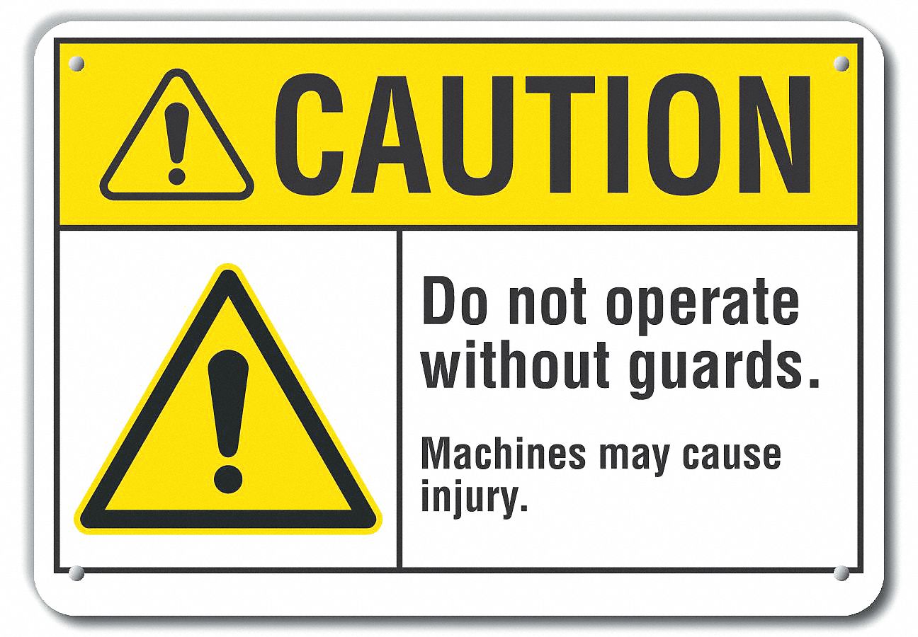 Aluminum, Mounting Holes Sign Mounting, Reflective Machine Guards ...