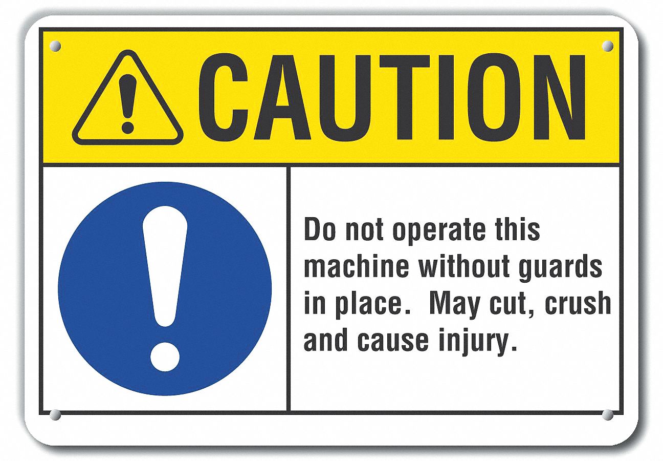 Plastic, Mounting Holes Sign Mounting, Caution Sign - 460C94|LCU3-0048 ...