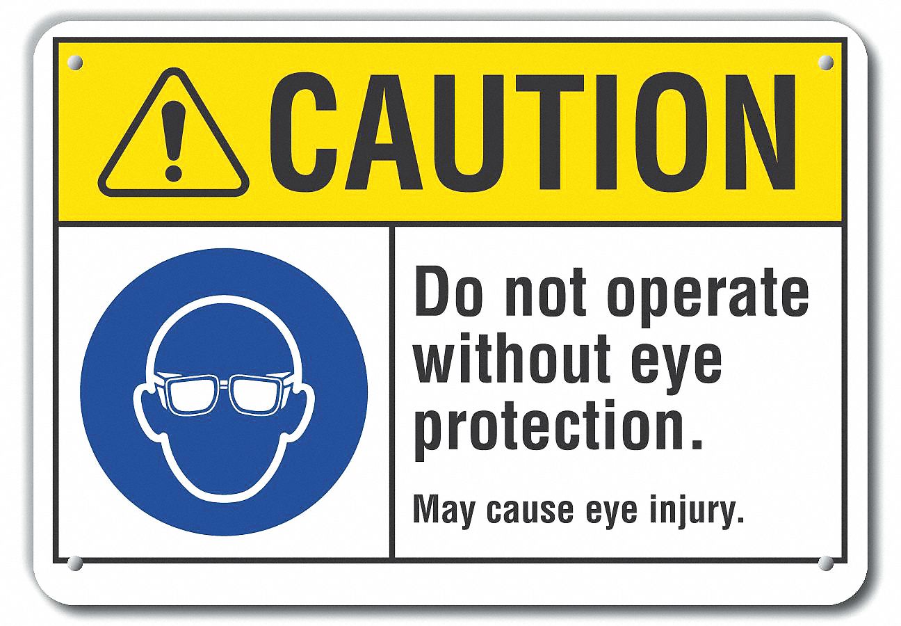 Aluminum, Mounting Holes Sign Mounting, Reflective Eye Caution Sign ...