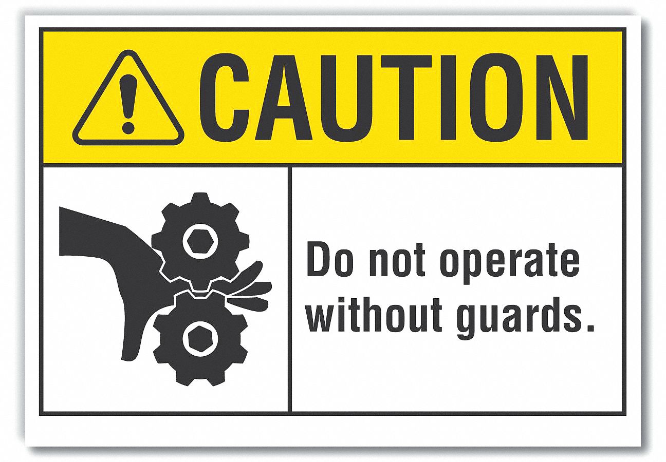 Reflective Sheeting, Adhesive Sign Mounting, Machine Guards Caution ...