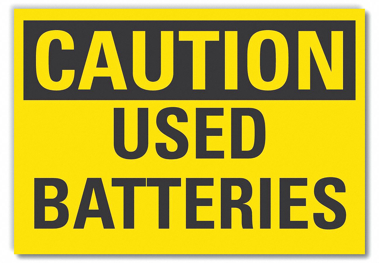 Reflective Sheeting, Adhesive Sign Mounting, Battery Hazard Caution ...