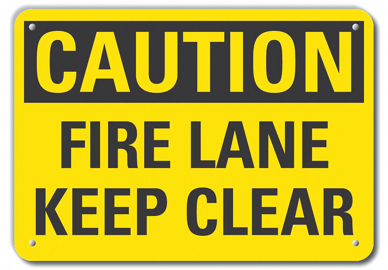 Aluminum, Mounting Holes Sign Mounting, Reflective Fire Lane Caution ...