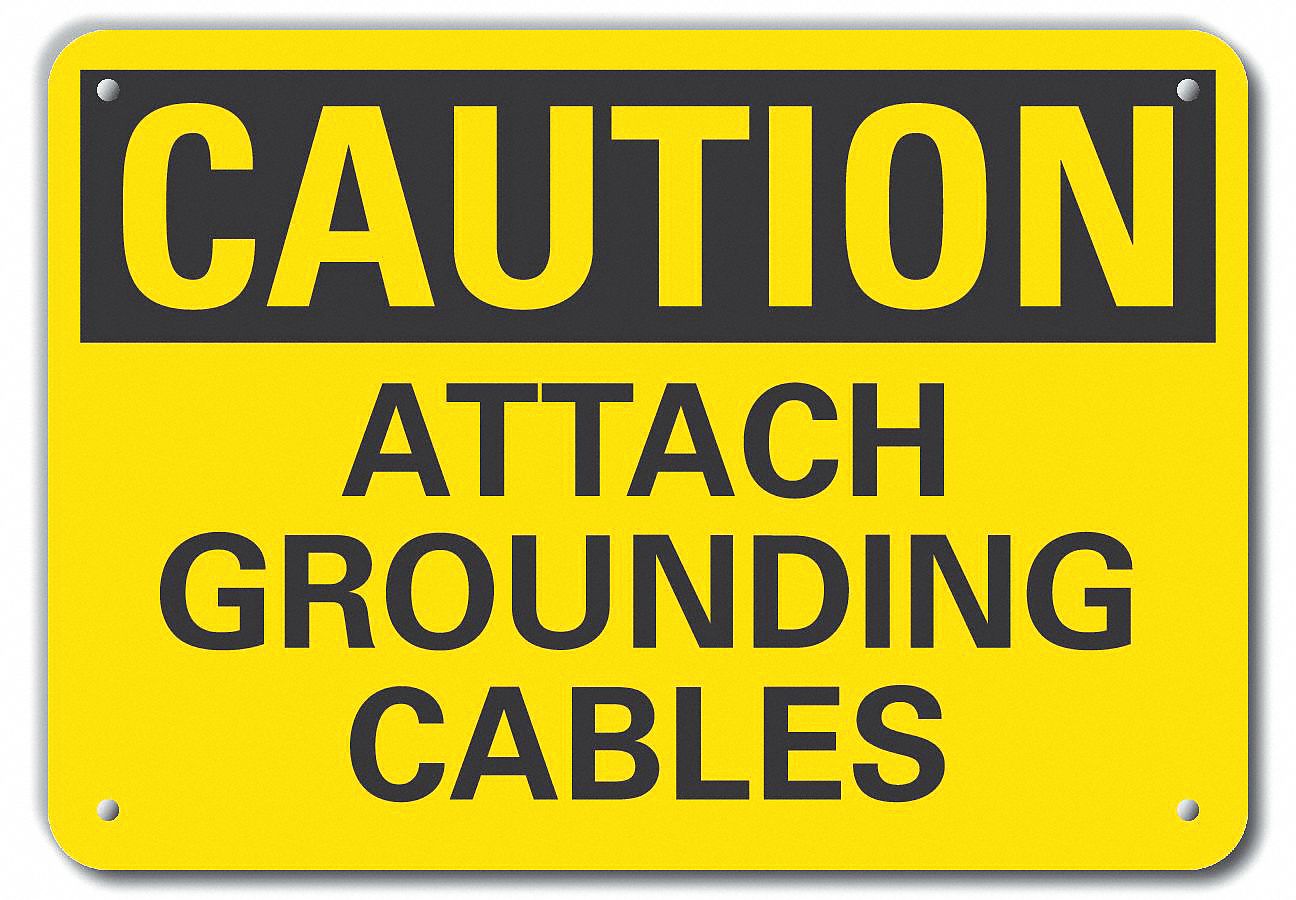 Aluminum, Mounting Holes Sign Mounting, Reflective Grounding Caution ...