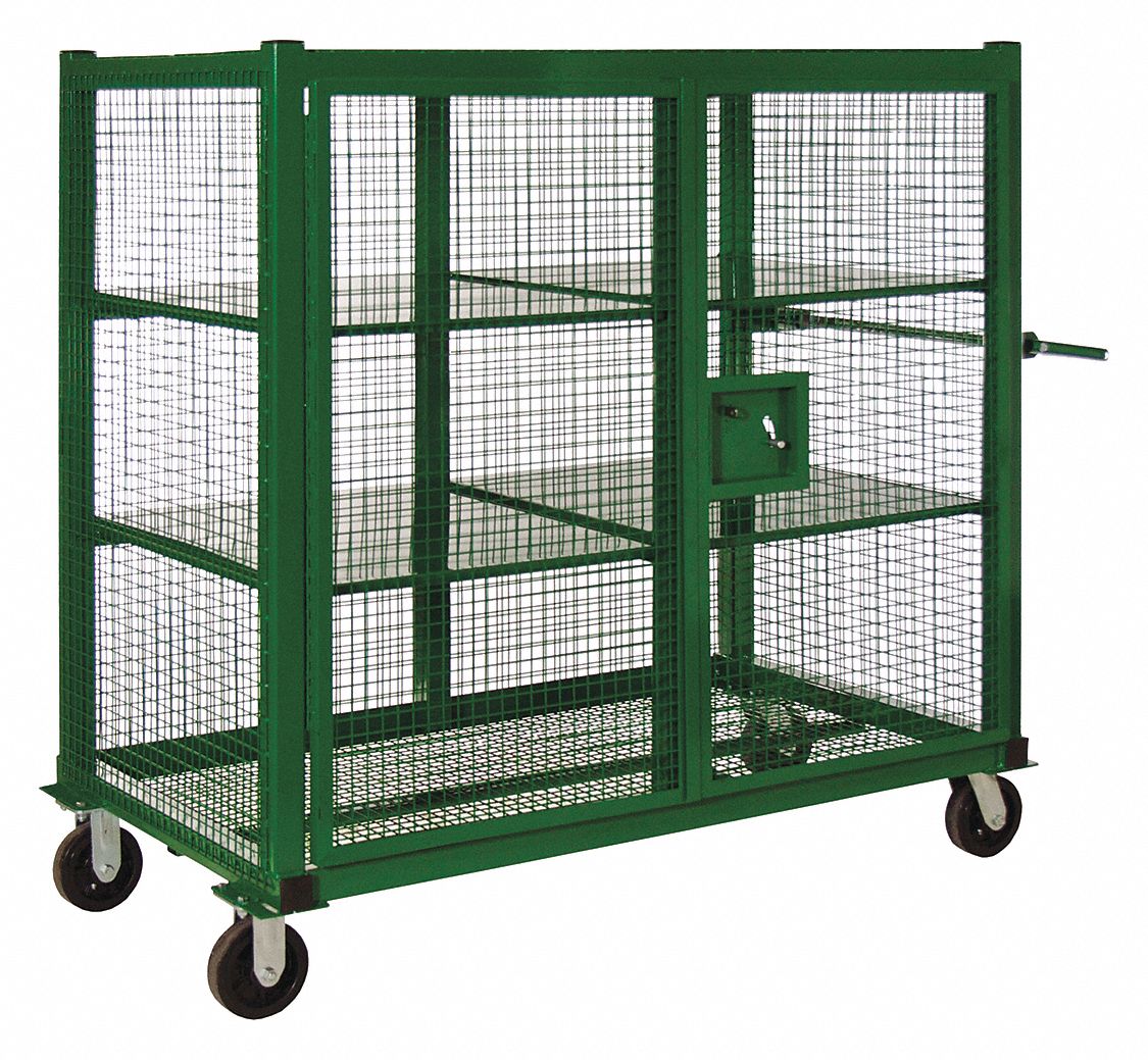 SUMNER, 1,500 lb Load Capacity, 30 inx24-1/2 in, Wire Security Cart ...