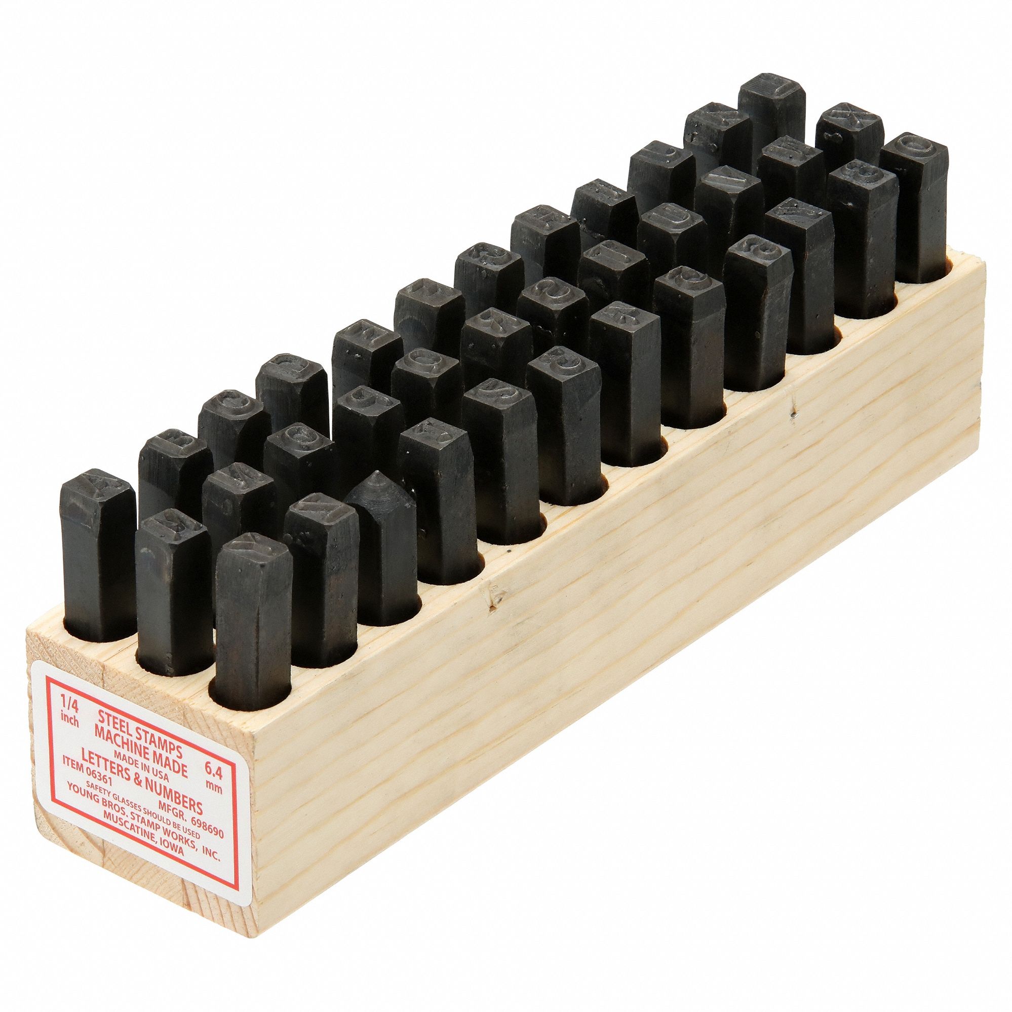 YOUNG BROS. STAMP WORKS, A thru Z, 0 thru 9 (6 doubles as 9), Ampersand ...