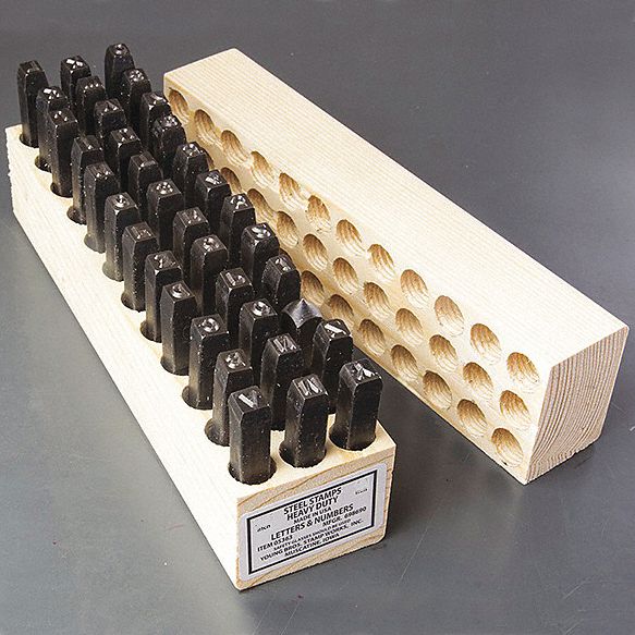 YOUNG BROS. STAMP WORKS, 1/8 in Character Ht, 2 1/2 in Shank Lg, Hand ...