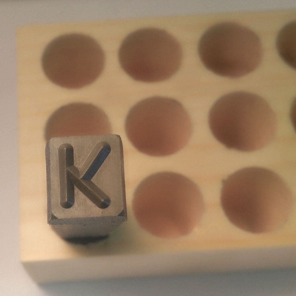 YOUNG BROS. STAMP WORKS, K, 1/4 in Character Ht, Hand Stamp Character ...