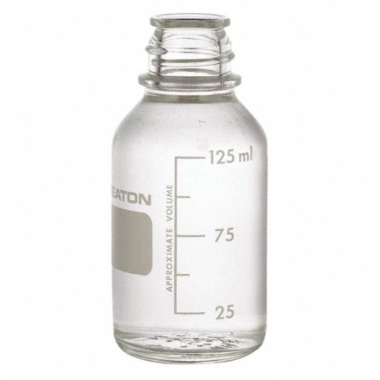 Borosilicate Glass, 125 mL Capacity - mL, Media Bottle - 49WD37|219435 ...