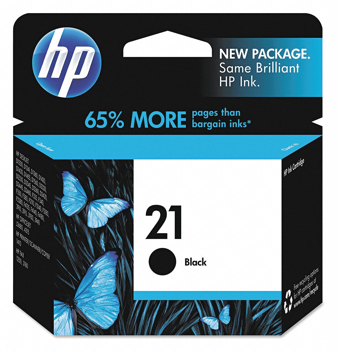 HP, Black, 21, Ink Cartridge - 49WJ90|C9351AN#140 - Grainger