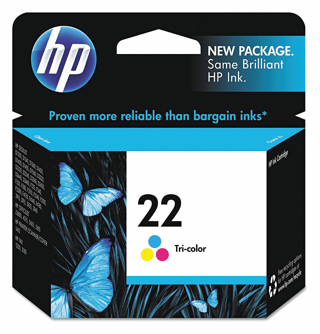 HP, Tri-Color, 22, Ink Cartridge - 49WJ91|C9352AN#140 - Grainger