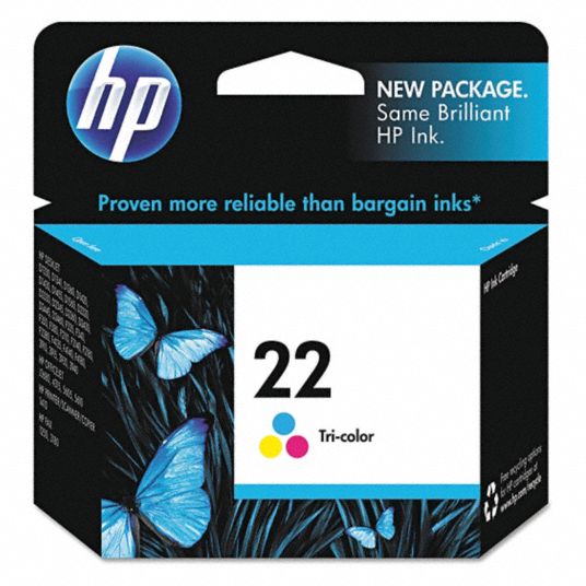 HP, Tri-Color, 22, Ink Cartridge - 49WJ91|C9352AN#140 - Grainger