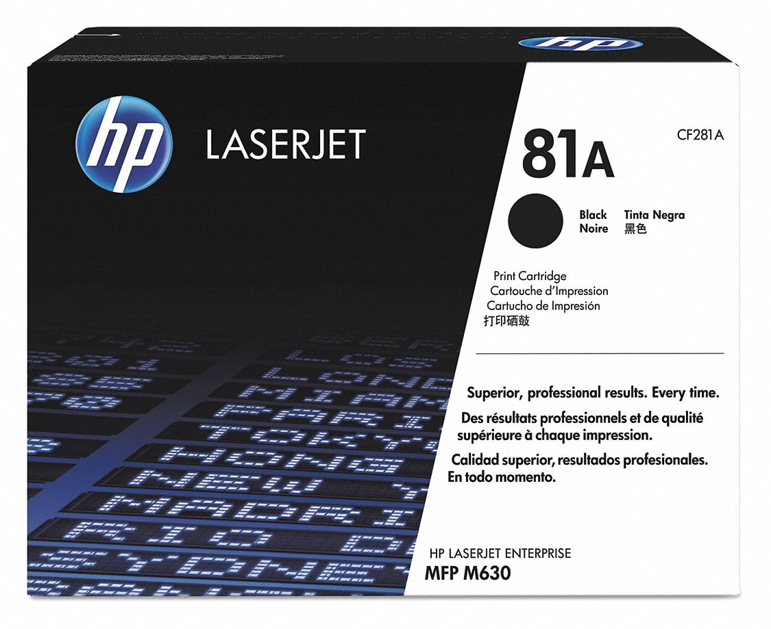HP, Black, 81A, Toner Cartridge - 49WK21|CF281A - Grainger