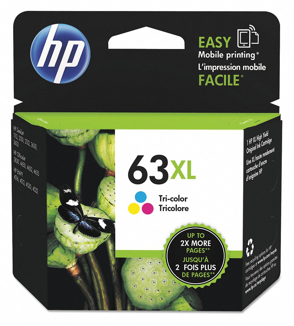 HP, Tri-Color, 63XL, High Yield Ink Cartridge - 49WK95|F6U63AN#140 ...