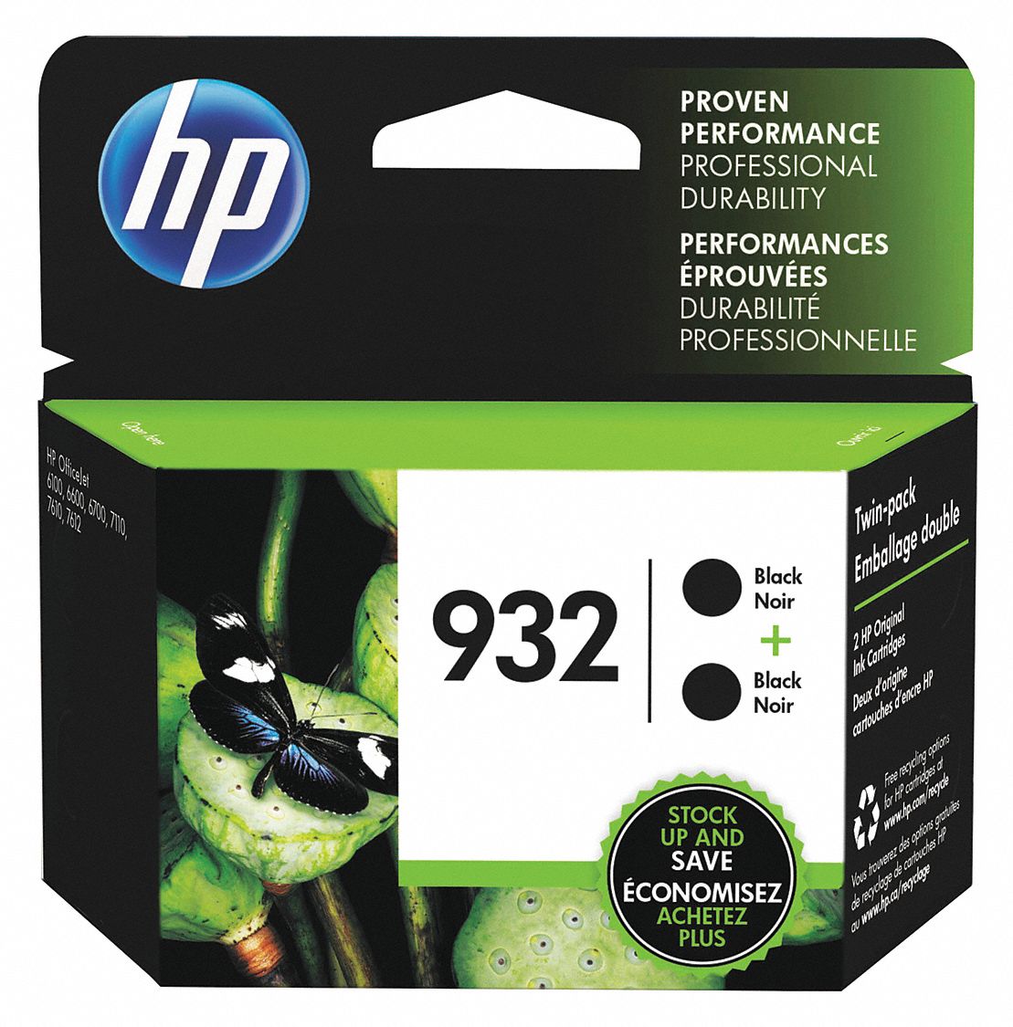 HP, Black, 932, Ink Cartridge - 49WL21|L0S27AN#140 - Grainger