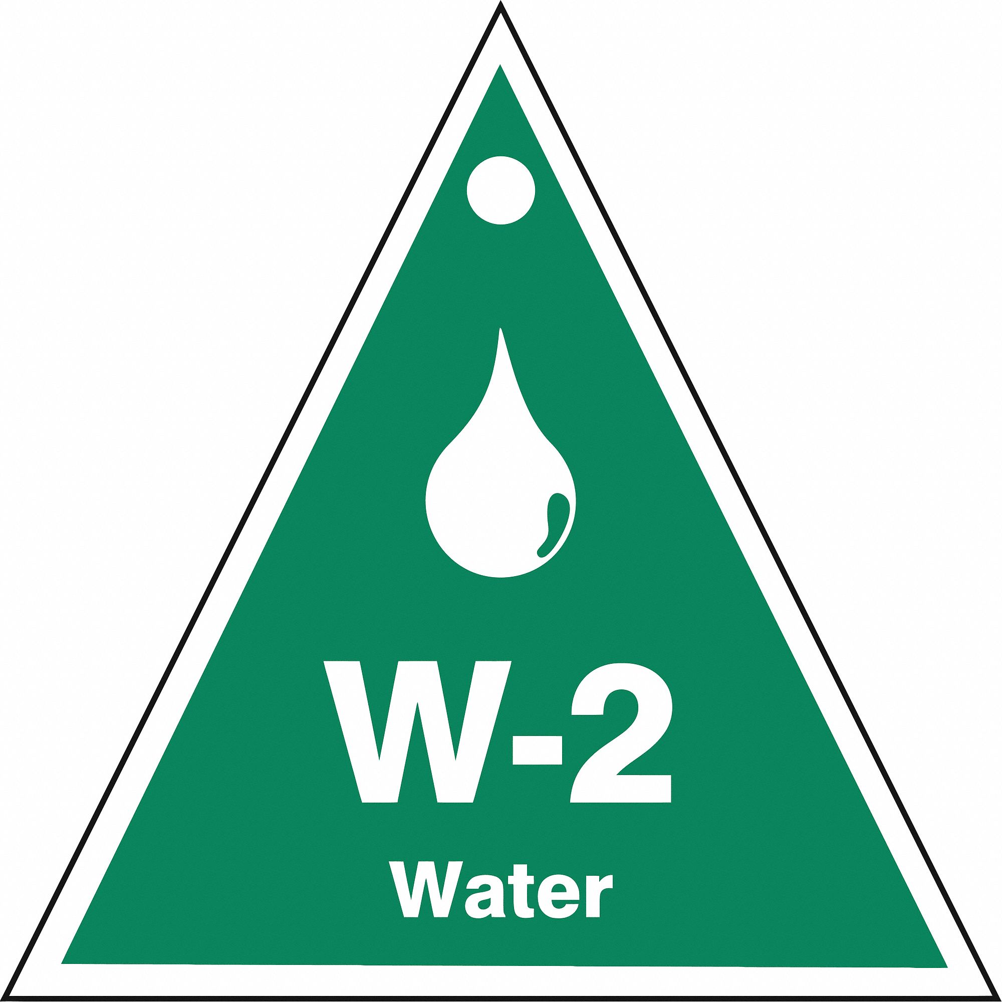 Energy Source ID Tag, Plastic, W-2 Water, 2-1/2" x 2-1/2", 1 EA - Grainger