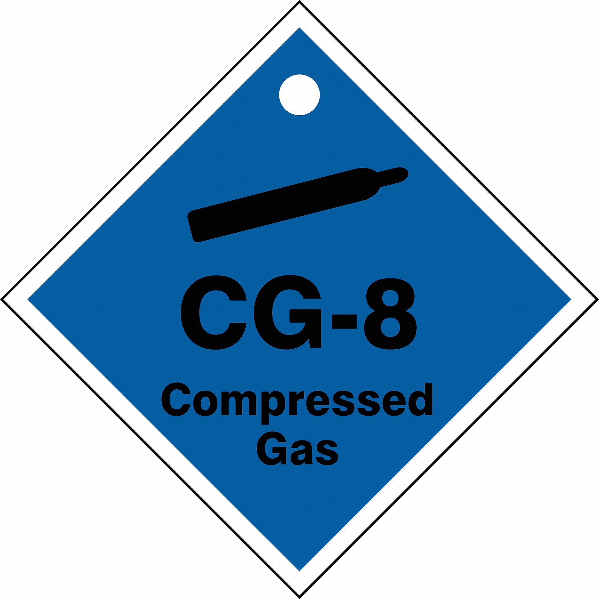 Energy Source ID Tag, Plastic, CG-8 Compressed Gas, 2-1/2" x 2-1/2", 1 ...