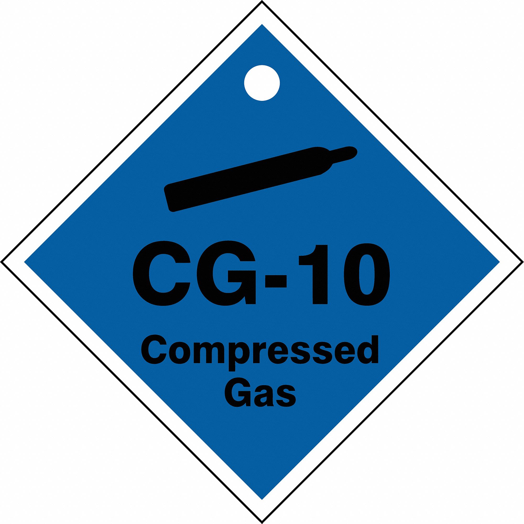 Energy Source ID Tag, Plastic, CG-10 Compressed Gas, 2-1/2" x 2-1/2", 1 ...