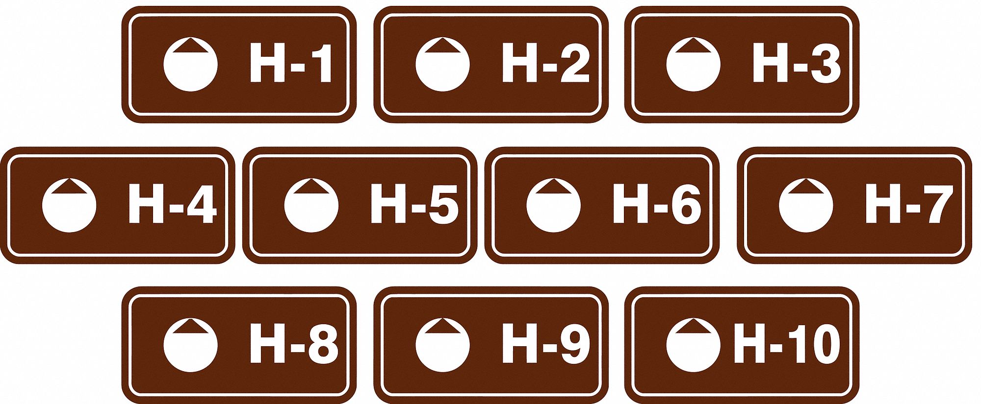 Energy Source ID Tag, Vinyl, H-(1 to 10), 1-1/2" x 3", 10 PK - Grainger