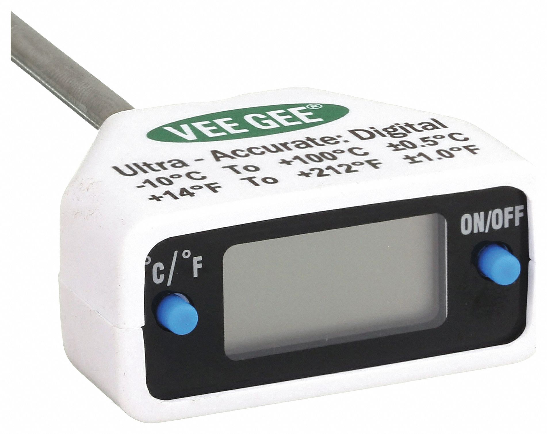 VEE GEE, 14°F to 212°F /-10°C to 100°C, +/-0.5°C/+/-1.0°F, Digital ...