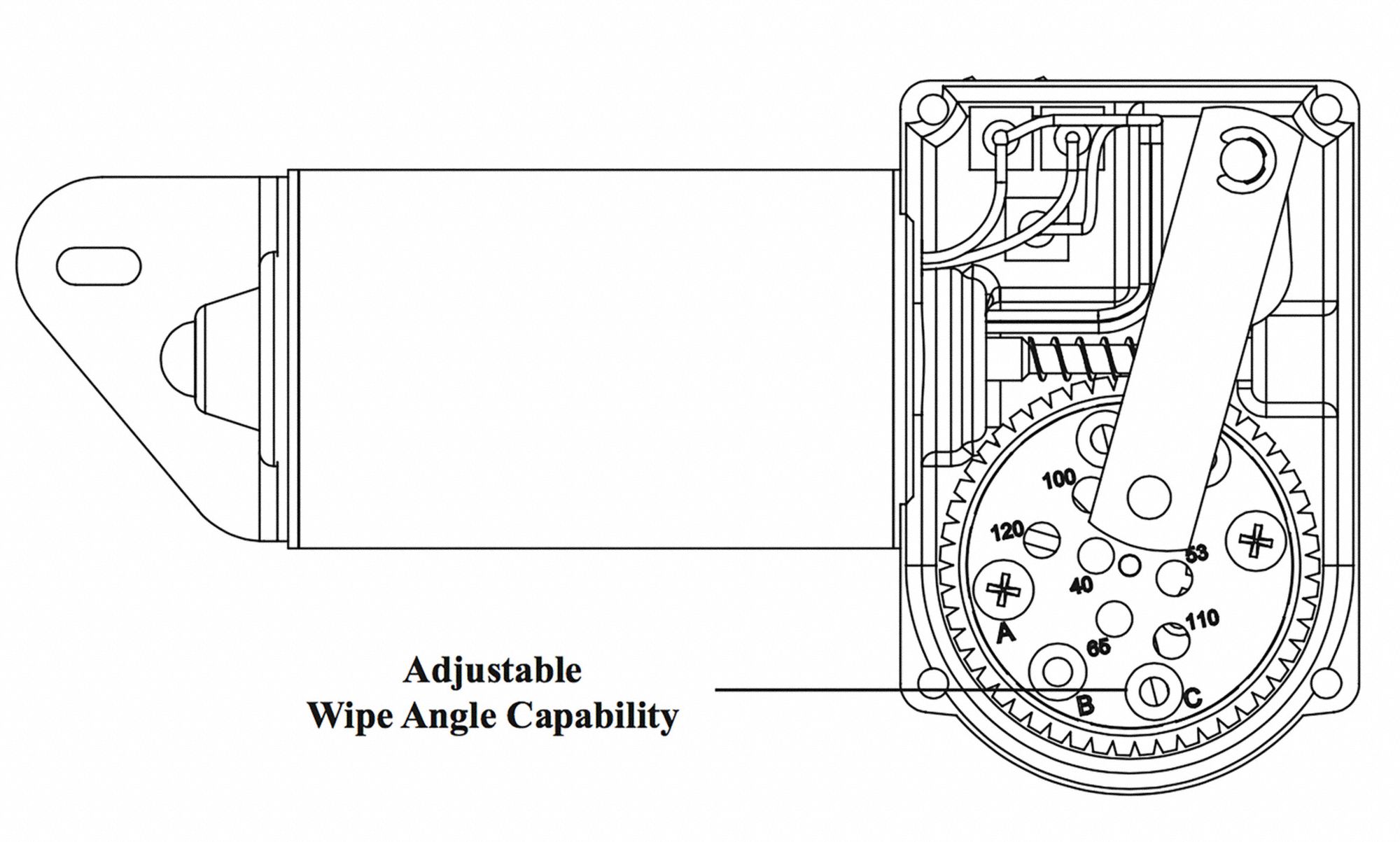 AUTOTEX Wiper Motor: 24 V Volt, 1 1/2 in, WWF Series, Bus/Commercial ...