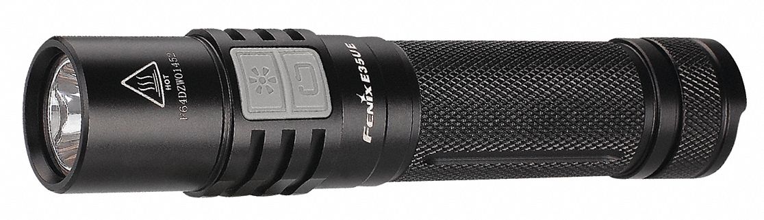 LED Mini Flashlight, Aluminum, Maximum Lumens Output: 1,000, Black, 4.8 ...