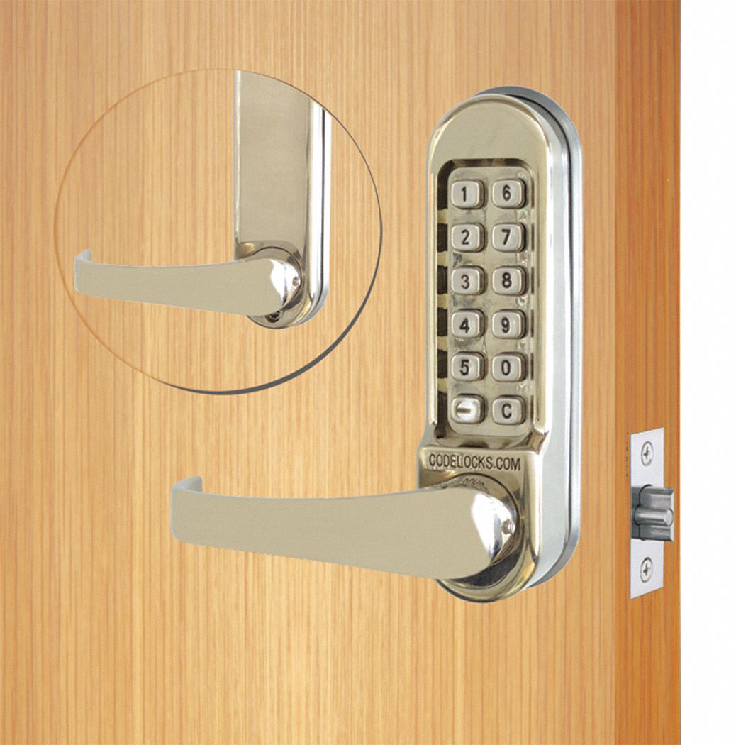 CODELOCKS Mechanical Push Button Lockset, Lever, Passage, None Key ...