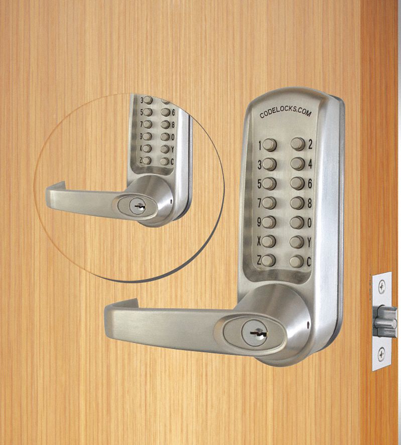 CODELOCKS, ADA Compliant, Stainless Steel, Mechanical Push Button ...