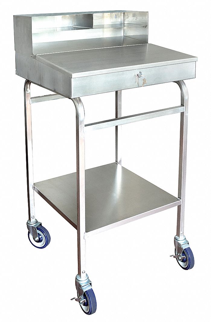 24 3/8 in x 23 1/4 in, 24 3/8 in Overall Wd, Mobile Workstand - 49Y096 ...