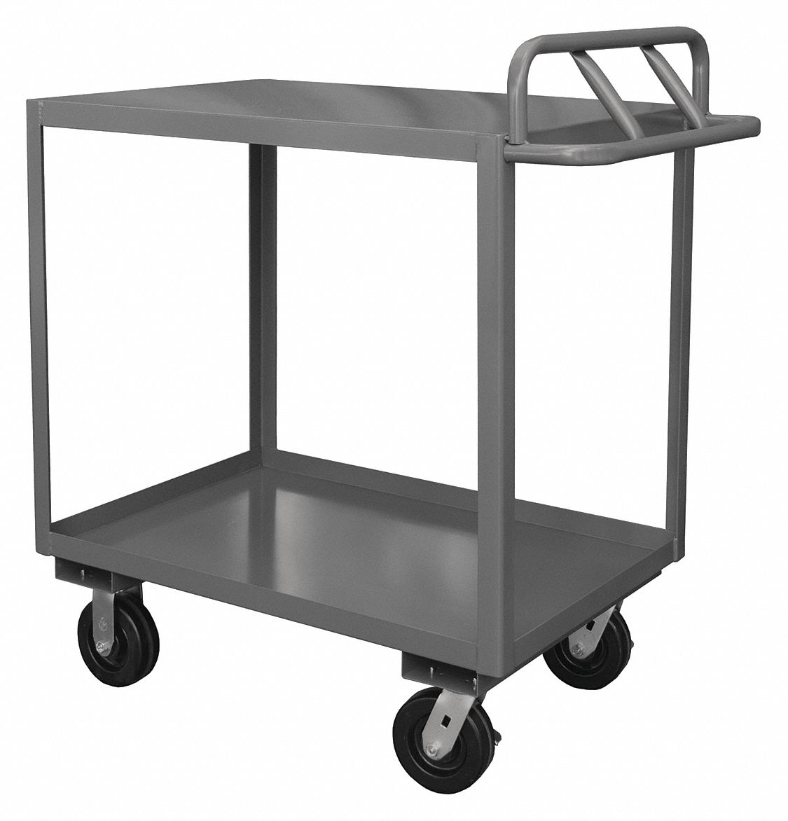 Flat Handle Utility Cart, Load Capacity 3000 lb, Number of Shelves 2 ...