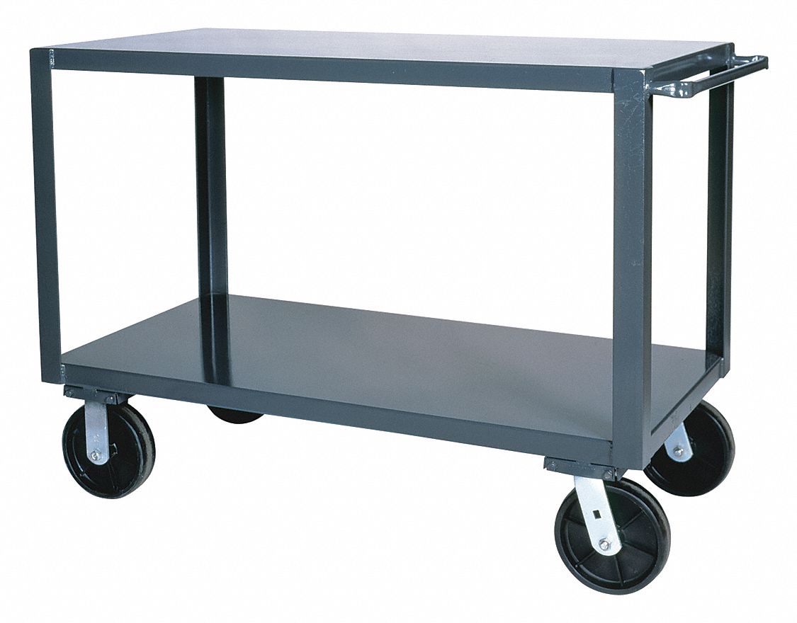Flat Handle Utility Cart, Load Capacity 5000 lb, Number of Shelves 2 ...