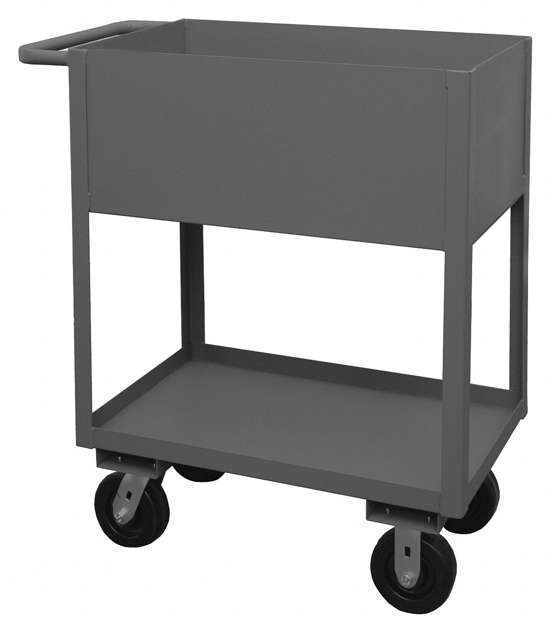 Flat Handle Deep Shelf Utility Cart, Load Capacity 1200 lb, Number of ...