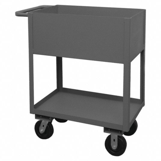 Flat Handle Deep Shelf Utility Cart, Load Capacity 1200 lb, Number of ...