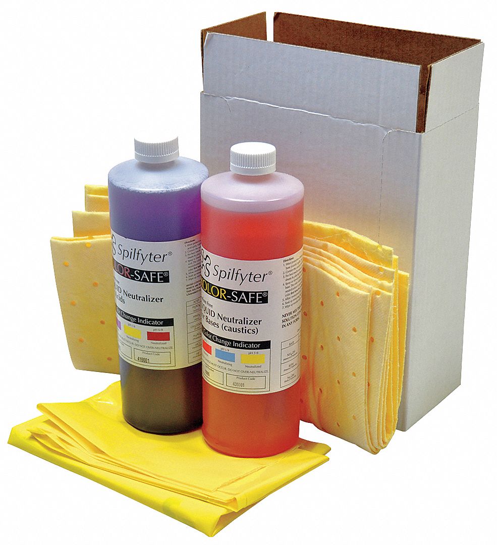 SPILFYTER, (5) 12 in x 12 in Harsh Chemical Pads, White, Spill Kit ...
