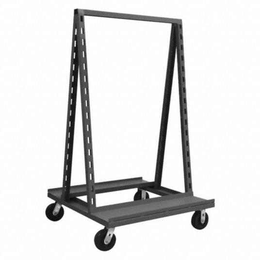 2,400 lb Load Capacity, Gray, Customizable Large Bin-Tray Cart with ...
