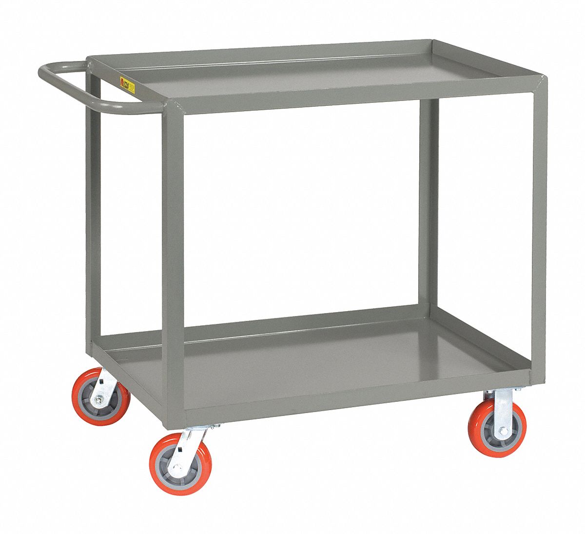 Flat Handle Utility Cart, Load Capacity 2000 lb, Number of Shelves 2 ...