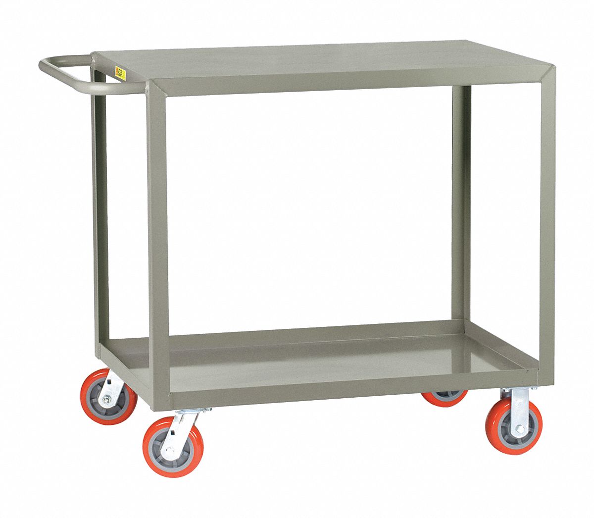 Flat Handle Utility Cart, Load Capacity 2000 lb, Number of Shelves 2 ...