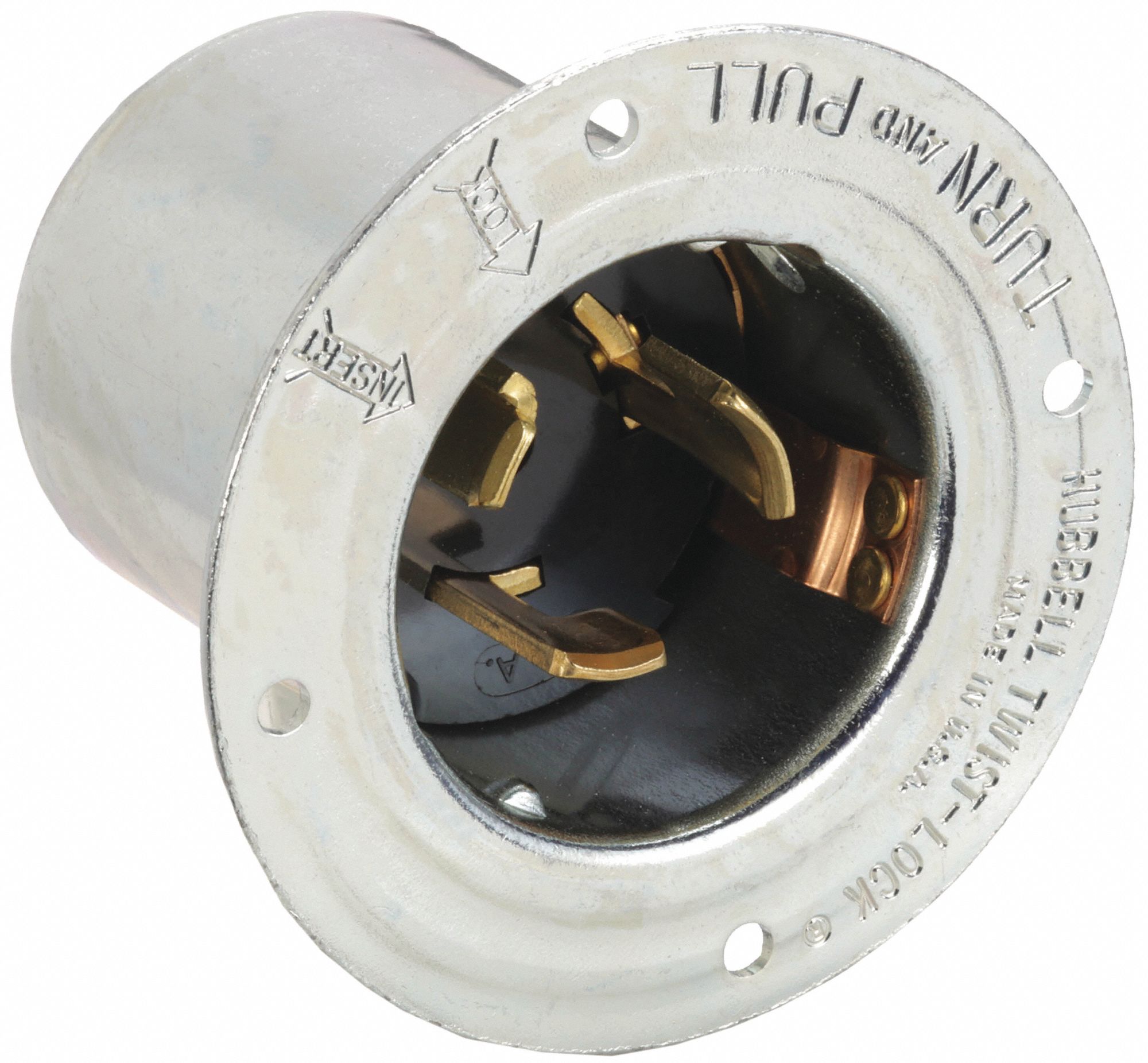 Non-NEMA, 50 A, Flanged Locking Inlet - 49YK33|CS8275 - Grainger