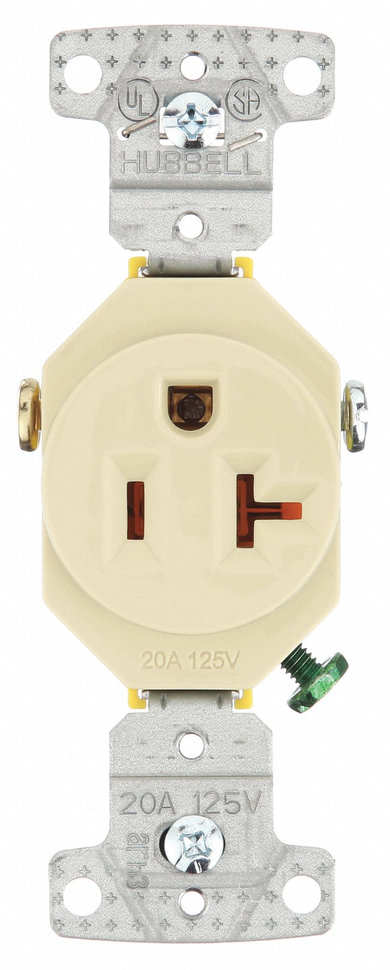 BRYANT, Single, Ivory, Receptacle - 49YK61|RR201I - Grainger