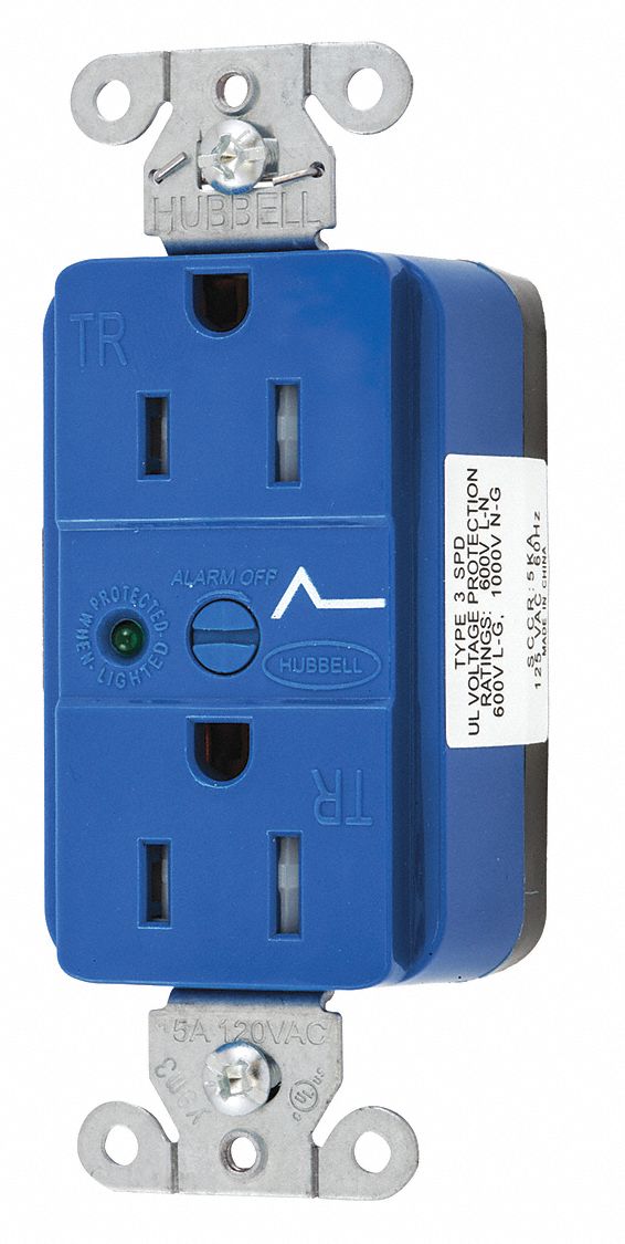 HUBBELL, Duplex, Blue, Receptacle - 49YL29|SNAP5262S - Grainger
