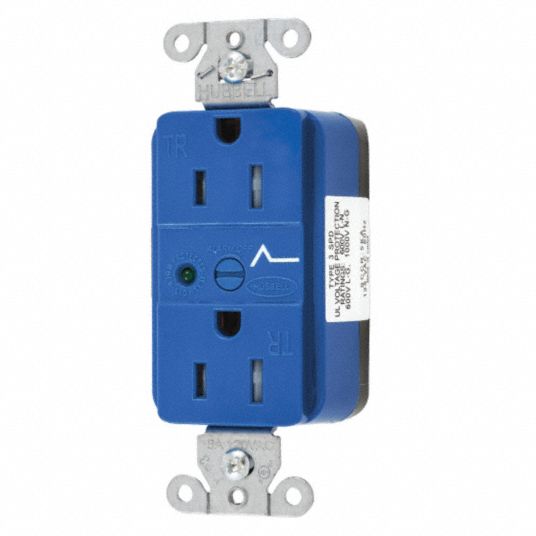 HUBBELL, Duplex, Blue, Receptacle - 49YL29|SNAP5262S - Grainger