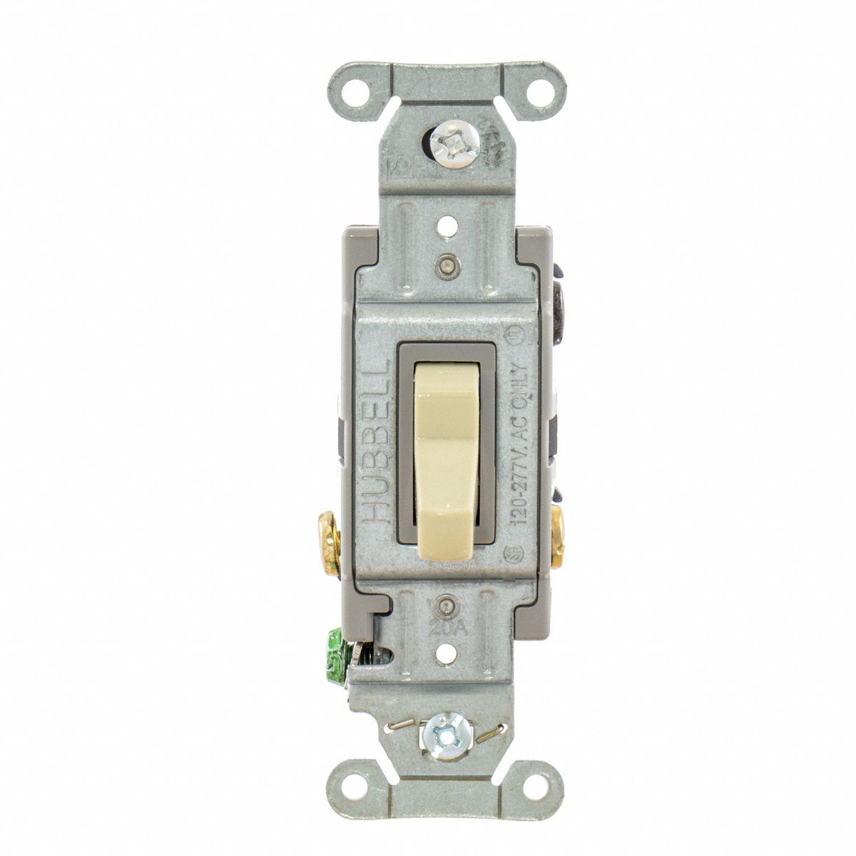 HUBBELL Wall Switch: Toggle Switch, 3-Way, Ivory, 20 A, Screw Terminals ...