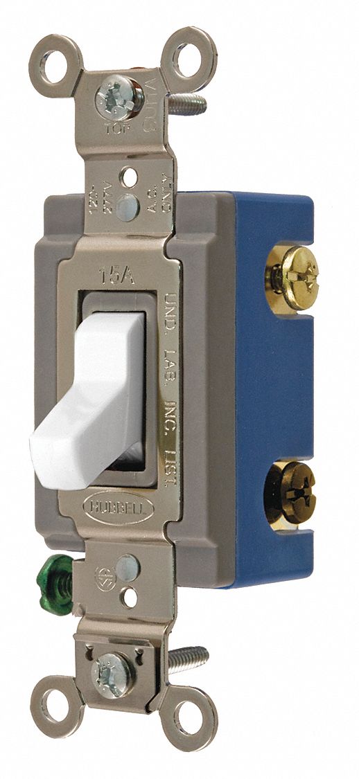 Toggle Switch, 3-Way, Wall Switch - 49YL54|HBL1203W - Grainger